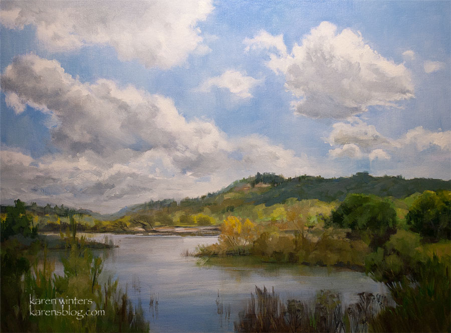 California impressionist landscape oil painting – Hahamongna Park ...